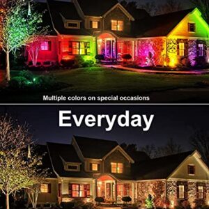 LCARED Landscape Lighting 18W RGBW LED Spotlights, Color Changing Lights with Remote Control 120V RGB Waterproof Flood Spot for Yard Garden Path Patio Tree (2 Pack), Black