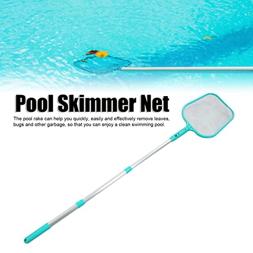 CHICIRIS Swimming Pool Leaf Skimmer, Pool Skimmer Net, Swimming Pool Net Plastic Fine Mesh Efficient Cleaning Leaf Rake with Telescopic Rod for Garden