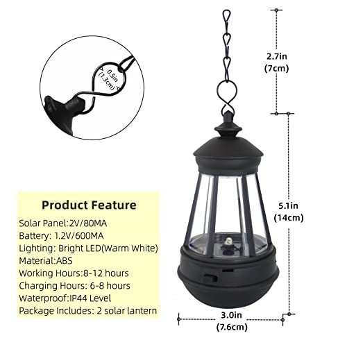 2 Pack Replacement Solar Light Parts 10 Lumens Warm White Waterproof LED Lanterns for Outdoor DIY Fairy Garden Decor Gnomes Outdoor Statues Replacement Lanterns