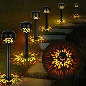 doingart 6 packs solar path lights outdoor waterproof led high lumen,outdoor solar garden lights, solar power landscape lights for patio lawn yard landscape (warm color)