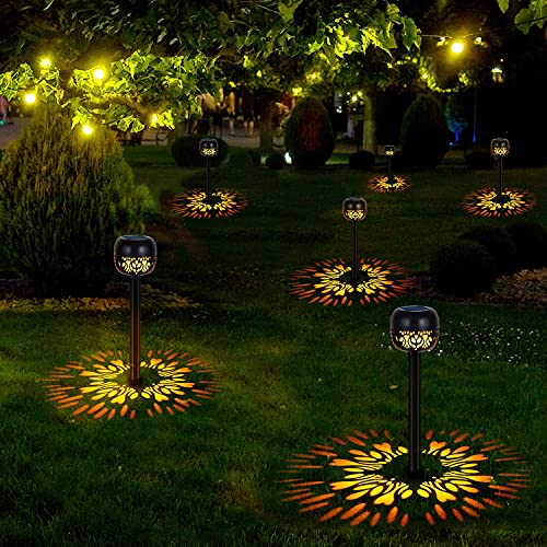 Doingart 6 Packs Solar Path Lights Outdoor Waterproof Led High Lumen,Outdoor Solar Garden Lights, Solar Power Landscape Lights for Patio Lawn Yard Landscape (Warm Color)