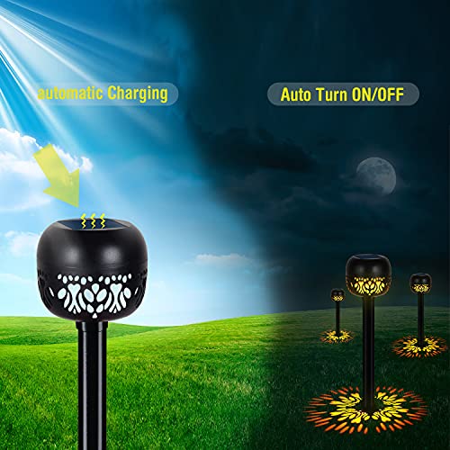 Doingart 6 Packs Solar Path Lights Outdoor Waterproof Led High Lumen,Outdoor Solar Garden Lights, Solar Power Landscape Lights for Patio Lawn Yard Landscape (Warm Color)