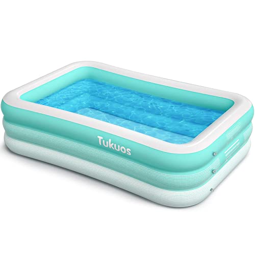 Large Inflatable Swimming Pool, Family-Sized Inflatable Kiddie Pool, Family Lounge Pool for Kids Adult Suitable for Backyard Outdoor Garden 96"" X 56"" X 22""