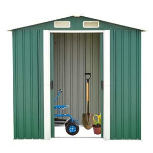 Outdoor Garden Storage Shed 6X4 FT Yard Storage Tool with Sliding Door for Backyard