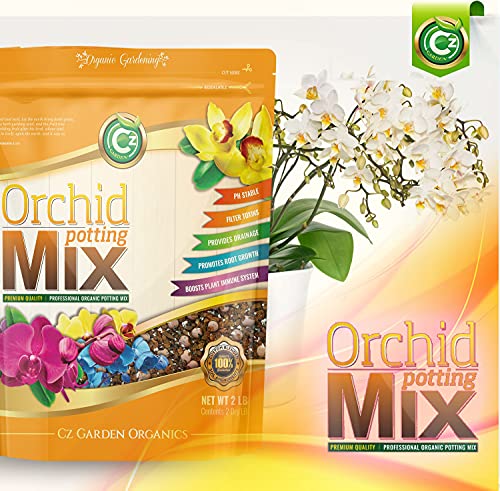 Organic Orchid Potting Mix - Made in USA - Premium Grade Recipe for Proper Root Development - Phalaenopsis, Cattleyas, Dendrobiums, Oncidiums and More! Fir Bark, Charcoal, Coconut Husk, Clay Pebbles