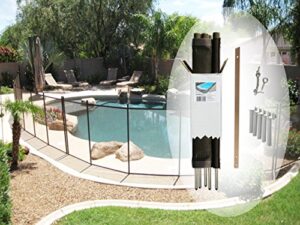 pool fence diy by life saver fencing section kit, 4 x 12-feet, brown