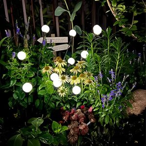 2 PCS Solar Powered Firefly Lights 8 LED Starburst Swaying Lights Swaying When Wind Blows IP65 Waterproof Decorative Solar Starburst Swaying Garden Lights for Yard Patio Pathway (Warm)