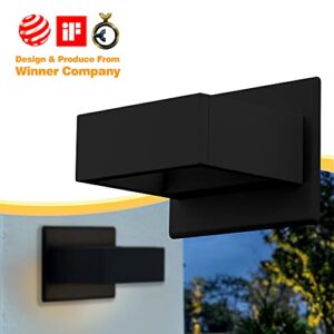 Inowel Outdoor Wall Light Up Down LED Wall Sconce Porch Lamp Black Modern Exterior Light Fixture Aluminum Lights for Porch Front Door Garden Yard Patio IP54 Waterproof 7.5W 240Lm 3000K