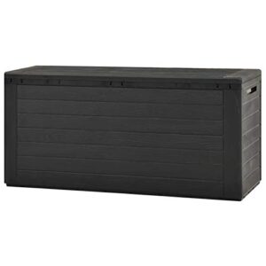 tidyard patio storage box anthracite storage container deck box tool organization toolbox for garden terraca indoor ourdoor use 45.7in x 17.3in x 21.7in