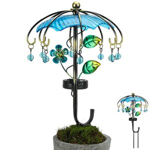 qzzp garden decor metal yard art gifts – umbrella stakes garden sculptures & statues for outdoor decor, gardening gift for mom, grandma, wife, daughter, sister, aunt, christmas, birthday