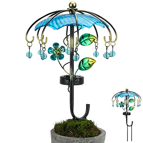 QZZP Garden Decor Metal Yard Art Gifts - Umbrella Stakes Garden Sculptures & Statues for Outdoor Decor, Gardening Gift for Mom, Grandma, Wife, Daughter, Sister, Aunt, Christmas, Birthday