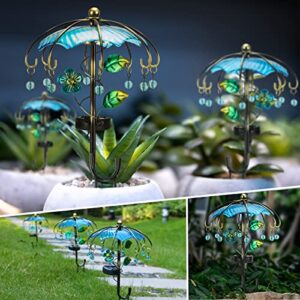 QZZP Garden Decor Metal Yard Art Gifts - Umbrella Stakes Garden Sculptures & Statues for Outdoor Decor, Gardening Gift for Mom, Grandma, Wife, Daughter, Sister, Aunt, Christmas, Birthday