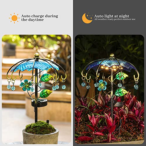 QZZP Garden Decor Metal Yard Art Gifts - Umbrella Stakes Garden Sculptures & Statues for Outdoor Decor, Gardening Gift for Mom, Grandma, Wife, Daughter, Sister, Aunt, Christmas, Birthday