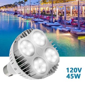 TFCFL LED Pool Light,45W Swimming Pool Light E26 Base Bulb 6000K Daylight White Square Lights for Pool Fountains Pond Spa Garden