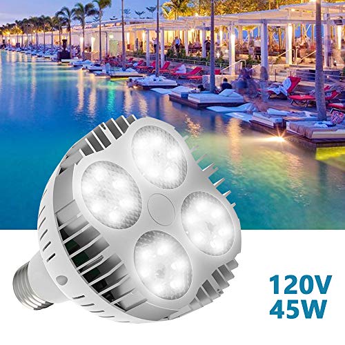 TFCFL LED Pool Light,45W Swimming Pool Light E26 Base Bulb 6000K Daylight White Square Lights for Pool Fountains Pond Spa Garden