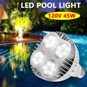 TFCFL LED Pool Light,45W Swimming Pool Light E26 Base Bulb 6000K Daylight White Square Lights for Pool Fountains Pond Spa Garden