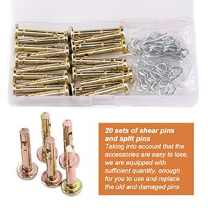 20 pcs Shear Pin and 20 pcs Cotter Pins for Snowblower,Apply to 738-04124 and 714-04040 Snow Blowers Parts Replacement