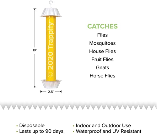 Trappify Hanging Fly Traps Outdoor: Fruit Fly Traps for Indoors | Fly Catcher, Gnat, Mosquito, & Flying Insect Catchers for Inside Home - Disposable Sticky Fly Trap for Indoor House Pest Control (8)