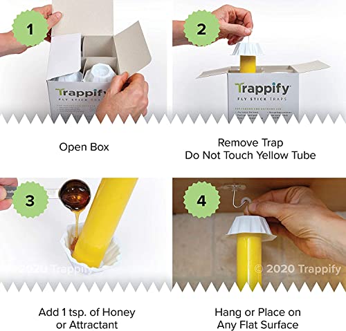 Trappify Hanging Fly Traps Outdoor: Fruit Fly Traps for Indoors | Fly Catcher, Gnat, Mosquito, & Flying Insect Catchers for Inside Home - Disposable Sticky Fly Trap for Indoor House Pest Control (8)