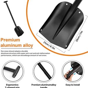 3 in 1 Folding Snow Shovel Aluminum Alloy, Emergency Snow Shovel for Car Driveway, Lightweight Portable Sport Utility Shovel for Snow Removal, Suitable for Travel, Car, Camping, Garden, Beach