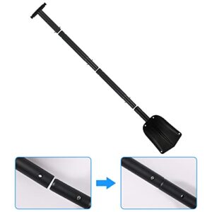 3 in 1 Folding Snow Shovel Aluminum Alloy, Emergency Snow Shovel for Car Driveway, Lightweight Portable Sport Utility Shovel for Snow Removal, Suitable for Travel, Car, Camping, Garden, Beach