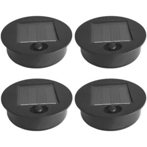 houyang 4 pack compatible aperture 2.45″~2.73″ replacement lantern top solar light parts garden light battery box parts solar light replacement parts（warm color）