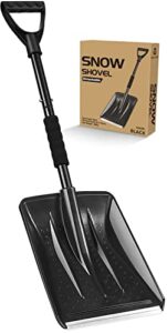 snow shovel, retractable emergency portable snow shovel for winter, 3 piece collapsible design, camping shovel for garden, car, truck, suv, camping and outdoor activities