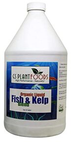 omri listed fish & kelp fertilizer by gs plant foods (1 gallon) – organic fertilizer for vegetables, trees, lawns, shrubs, flowers, seeds & plants – hydrolyzed fish and seaweed blend