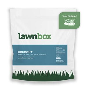 lawnbox grubout 100% organic grub control insecticide 8.25 lb bag covers 2,500 sq ft