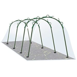 vivosun 4pcs 5ft greenhouse hoops with pe cover, rust-free grow tunnel tunnel, 5ft long steel with plastic coated plant supports for garden fabric, plant support garden stakes