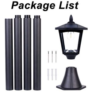 Melunar 68.5" Solar Lamp Post Lights, Waterproof Outdoor Solar Powered Vintage Street Lights for Backyard, Patio, Garden, Lawn, Pathway, Driveway, 2 Modes