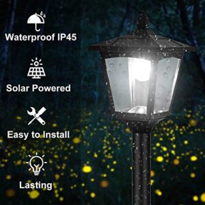 Melunar 68.5" Solar Lamp Post Lights, Waterproof Outdoor Solar Powered Vintage Street Lights for Backyard, Patio, Garden, Lawn, Pathway, Driveway, 2 Modes