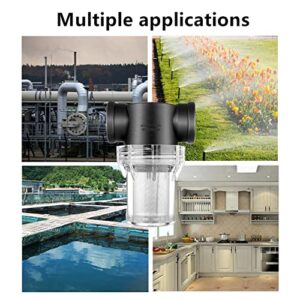 Garden Hose Sediment Filter Attachment Water Filter T Strainer 3/4" with 40Mesh Filter Screen Plastic Inline Hose Filter Twist-On Pipe Strainer for Pressure Washer,RV