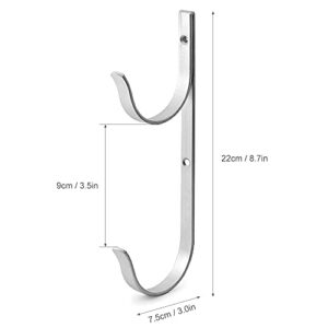 Pool Pole Hanger Garden Tools Supports Bracket Aluminium Pool Accessories Holder Horizontal Wall Stand Wall Mount for Telescopic Poles Skimmers Leaf Rakes Nets Brushes Vacuum Hose