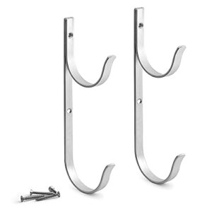 Pool Pole Hanger Garden Tools Supports Bracket Aluminium Pool Accessories Holder Horizontal Wall Stand Wall Mount for Telescopic Poles Skimmers Leaf Rakes Nets Brushes Vacuum Hose