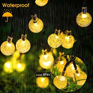 Kosuroum Christmas Crystal Lights 40 LED 25ft 8 Modes Super Bright Crystal Globe Solar String Lights,Waterproof Solar Ball Lights for Christmas Tree Decor Home Garden Patio Gazebo Yard Wedding Party