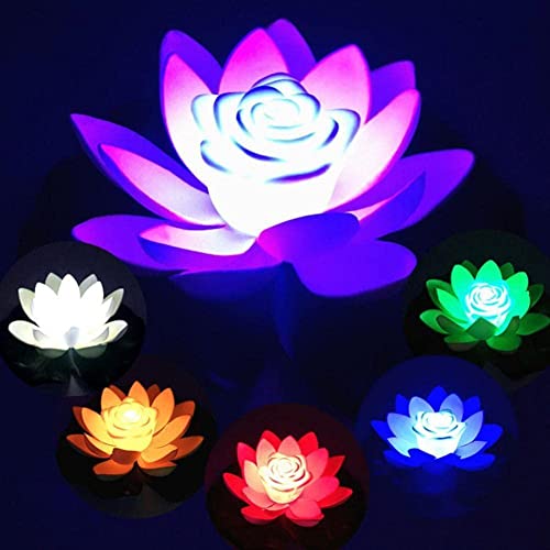 Jkapagzy 1 pcs Lamp LED Floating Flower Lamps Lamps On Water Swimming Pool Garden Decoration Decoration Fountain Light Water