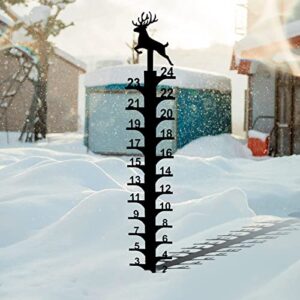 flexyony outdoor snow gauge 24 inch iron art snow gauge detachable christmas snowflake snowfall measuring gauge handmade snow measuring stick for garden yard christmas decoration gift (c-elk)