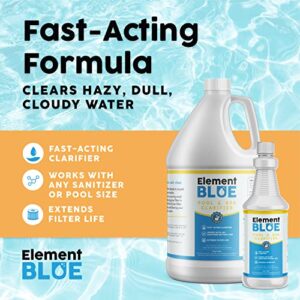 Element Blue - Pool and Spa Clarifier - Clears and Prevents Cloudy Water - for Fountains, Pools, Hot Tubs, and Spas - Fast-Acting Water Clarifier - 32 OZ