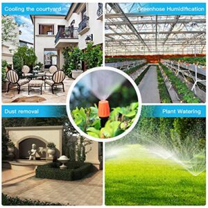 Garden Irrigation System - Drip Irrigation Kit - 42m/138ft Sprinkler System Kit Greenhouse Watering System with Adjustable Nozzle Sprinkler Sprayer & Dripper