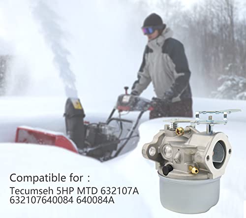 640084B Carburetor Snow Blower Carburetor Carb Compatible for Tecumseh 5HP MTD 632107A 632107 640084 640084A Toro 521 Snow Blower HSSK40 HSSK50 HS50 LH195SA - for 640084B Snow Blower Carburetor