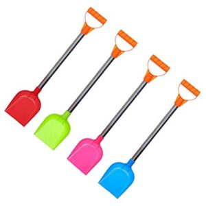 deiheng 4pcs kids outdoor snow shovel children’s beach shovel with stainless steel handle winter snow remover tool garden shovels