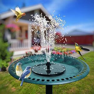 GAIZERL Solar Fountain Glass Panel and 3.5W Solar Water Fountain with 21 LED Lights, Solar Fountain Pump for Bird Bath with 4 DIY Stickers & 7 Nozzles for Garden Outdoor