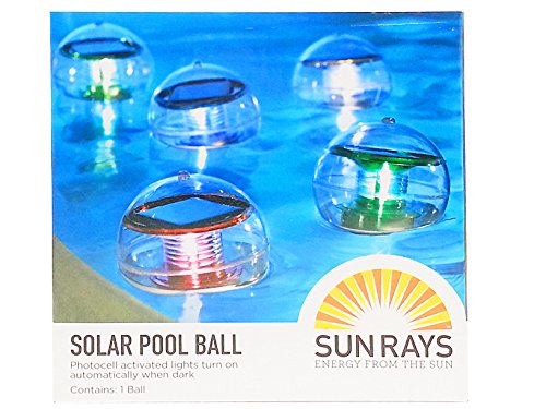 SunRays Solar Swimming Pool Lighting Ball, 4.3 inches Diameter –Floating or Hanging Light for Pool Garden Outdoor Landscape– Green