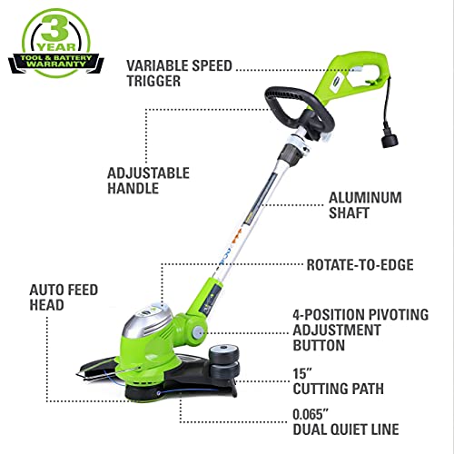 Greenworks 5.5 Amp 15" Corded Electric String Trimmer