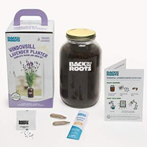 Back to the Roots Lavender Organic Windowsill Planter Kit - Grows Year Round, Includes Everything Needed for Planting