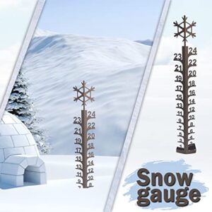 MORECON Snow 24 Snow Gauge, Snowmobile Snow Gauge, Handmade Metal Garden Snow Gauge Garden Pile, Rain Gauge Outdoor Decoration Gift (A)