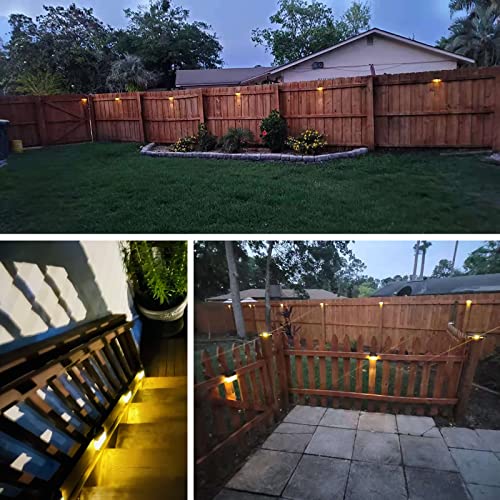 LETRY Solar Deck Lights, Solar Step Lights Outdoor, Warm White/Color Changing Solar Fence Light for Patio Garden Yard (12pack)