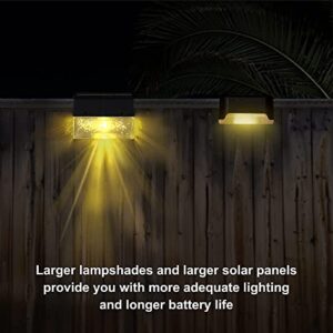 LETRY Solar Deck Lights, Solar Step Lights Outdoor, Warm White/Color Changing Solar Fence Light for Patio Garden Yard (12pack)