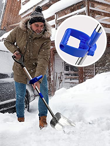 Garden Shovel Handle Attachment, Labor Saving Tool Handle Grip for Back Saver, Work with Garden Shovels, Snow Shovels, Rakes, D Grip Ergonomic Handle Replacement, Blue